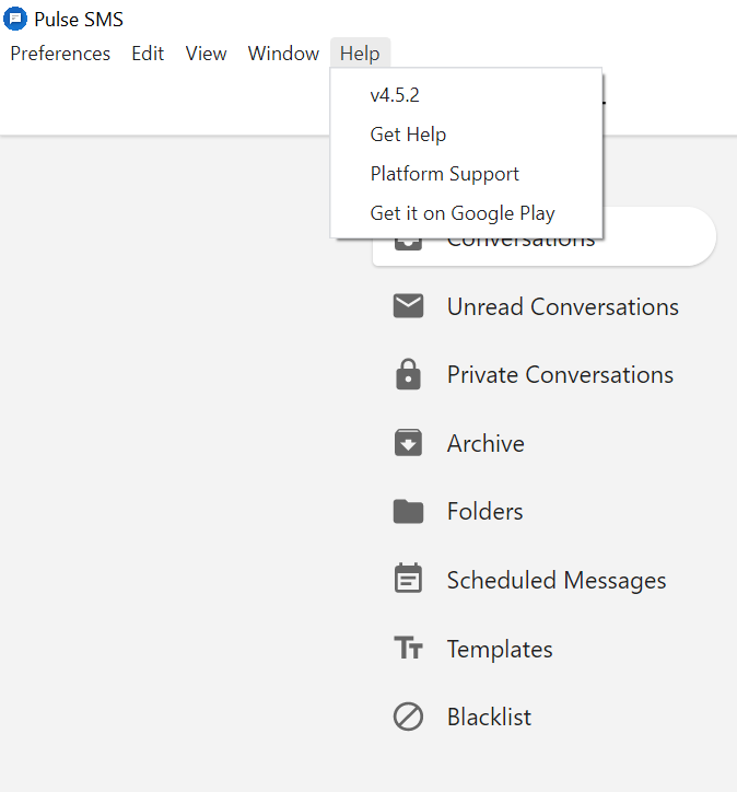 Pulse SMS - Update DESKTOP Version 4.5.2 and Later – Pulse SMS